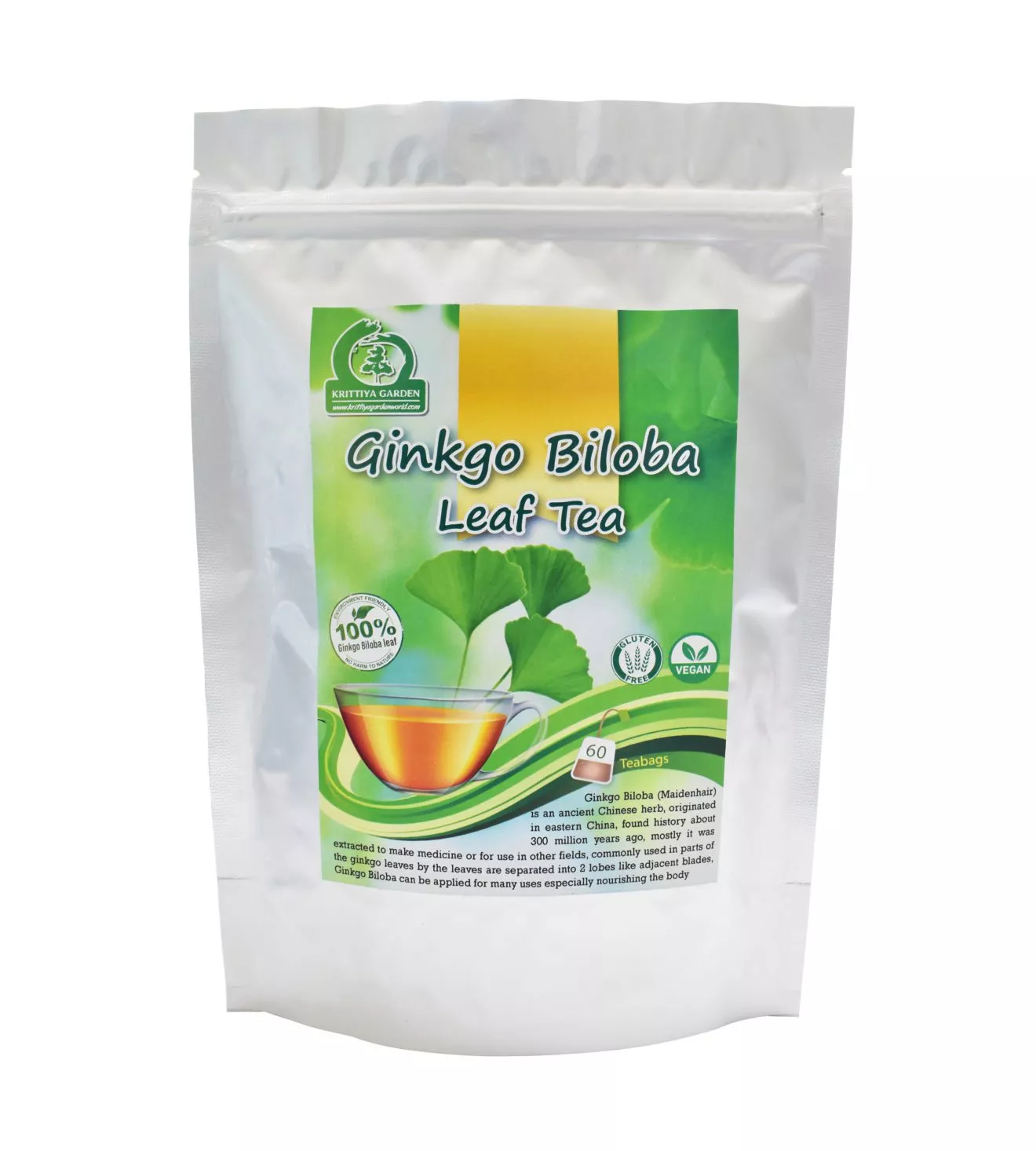 Ginkgo Biloba Leaf Tea 60-Teabags - Krittiya Garden World