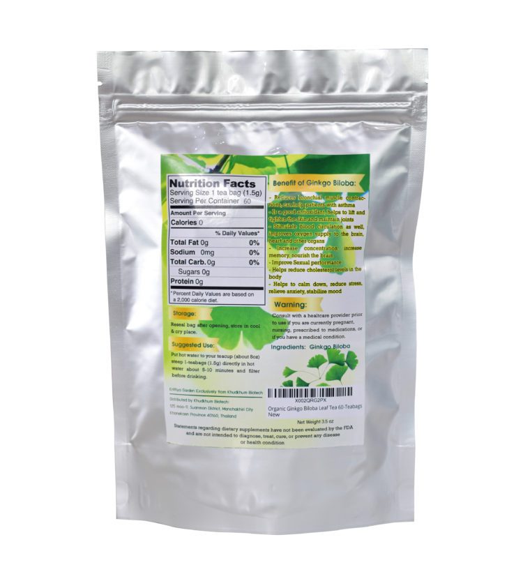 Ginkgo Biloba Leaf Tea 60-Teabags - Krittiya Garden World