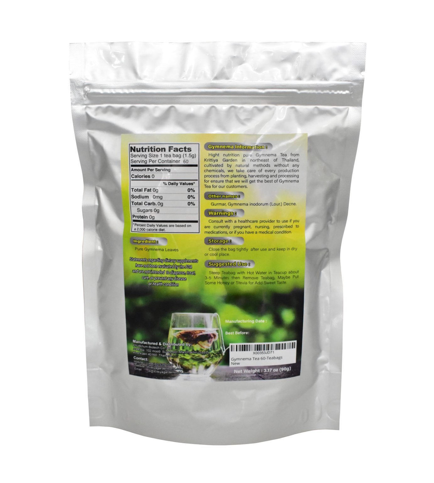 Gymnema Tea 60-Teabags - Krittiya Garden World