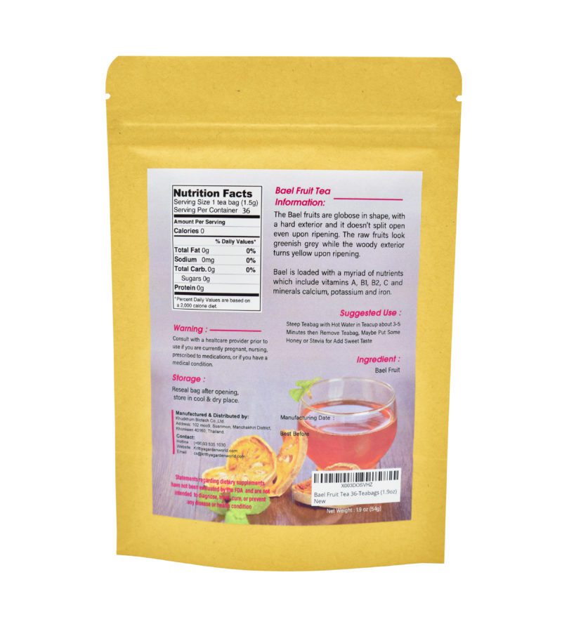 Bael Fruit Tea 36-Teabags (1.9oz) - Krittiya Garden World