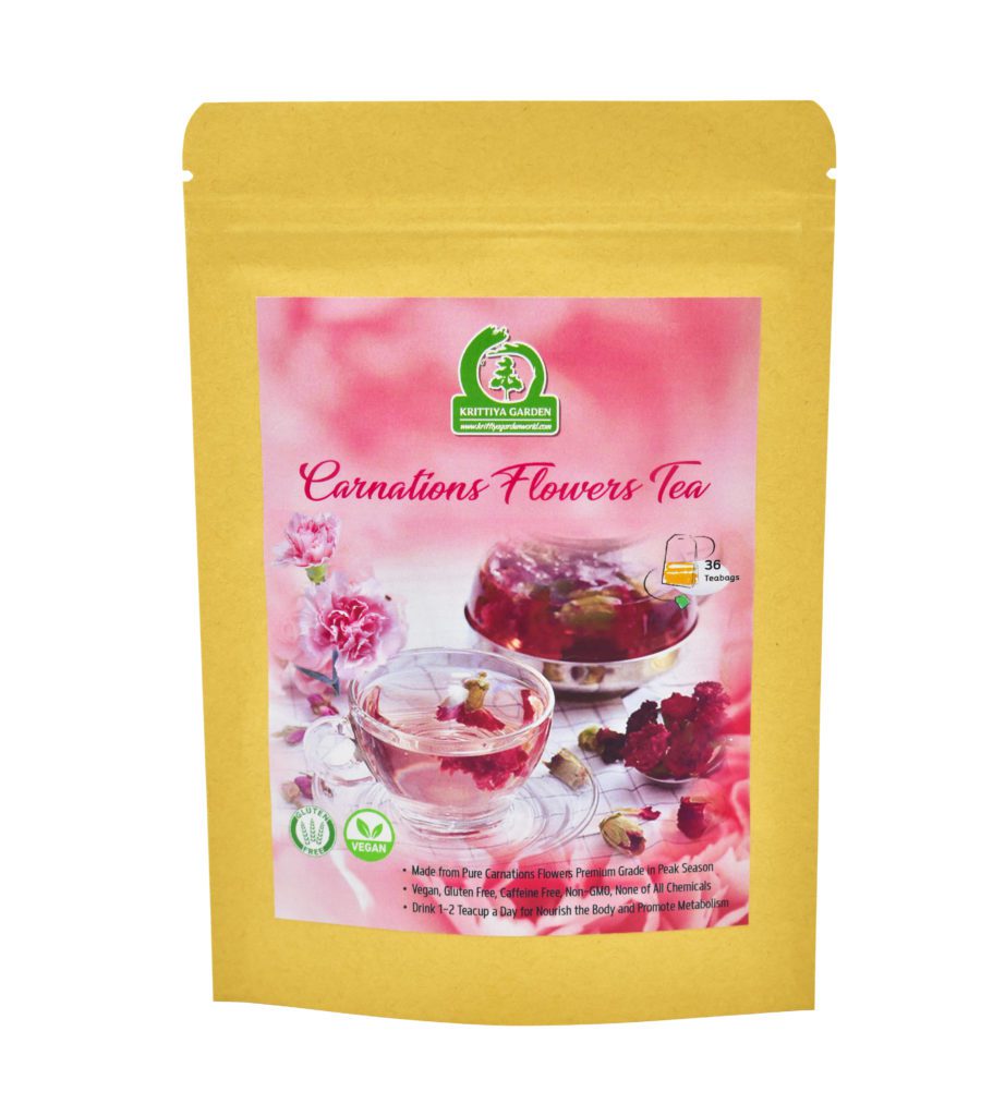 Carnations Flowers Tea 36-Teabags (1.9oz) - Krittiya Garden World