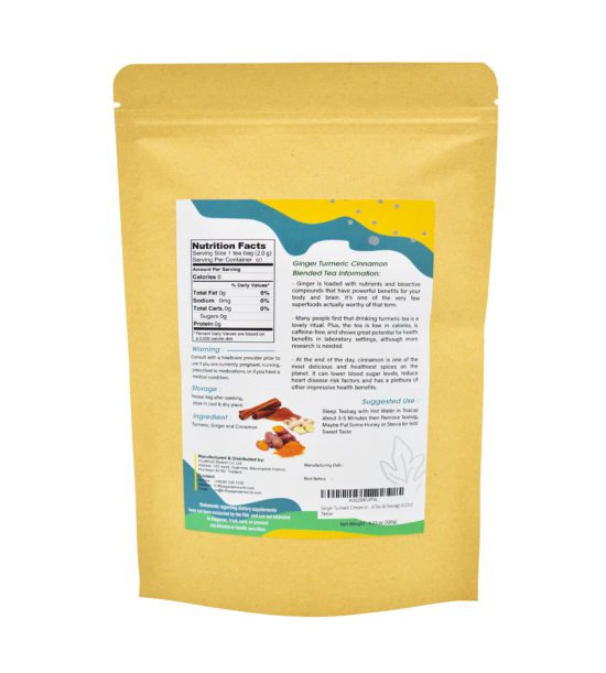 Ginger Turmeric Cinnamon Blended Tea 60-Teabags (4.23oz) – Krittiya ...