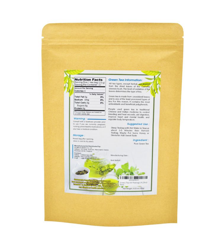 Green Tea 60-Teabags (4.23oz) - Krittiya Garden World